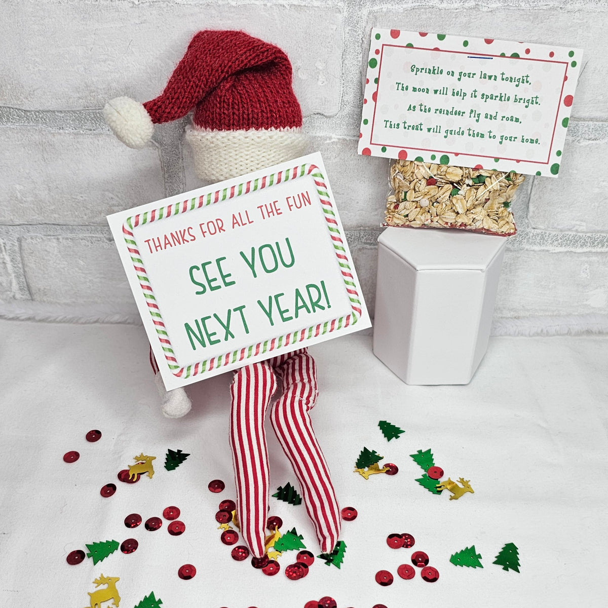 Elf Goodbye with Reindeer Treat – Happy Brooke